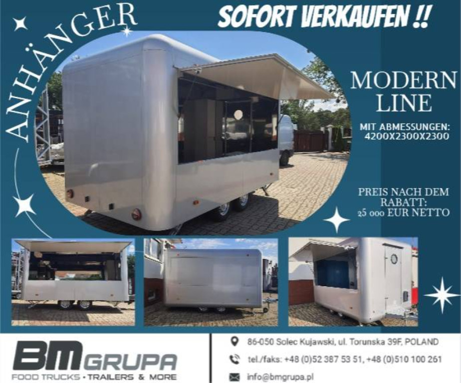 Anhänger Modern-Line mit Abmessungen 4200x2300x2300mm-Sofort Verkaufen
