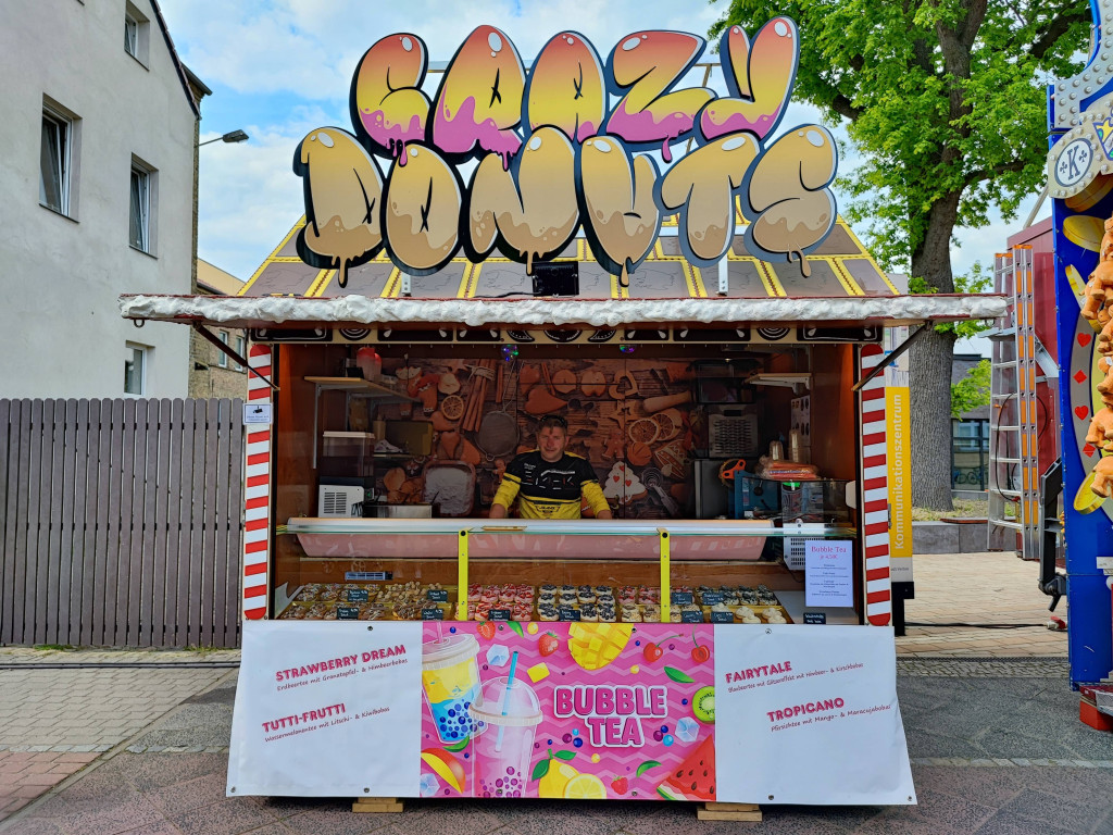 "Neu" Crazy Donuts Geschäft mit Konzeptfreigabe