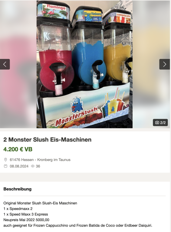 Monster Slush -Eis -Maschinen
