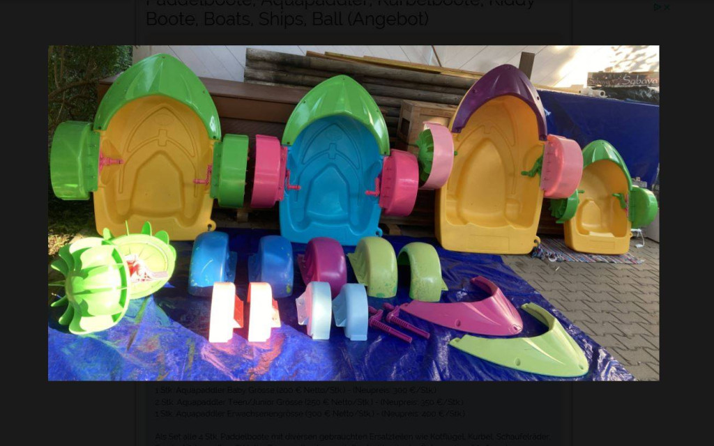 Paddelboote, Aquapaddler, Kurbelboote, Kiddy Boote, Boats, Ships, Ball